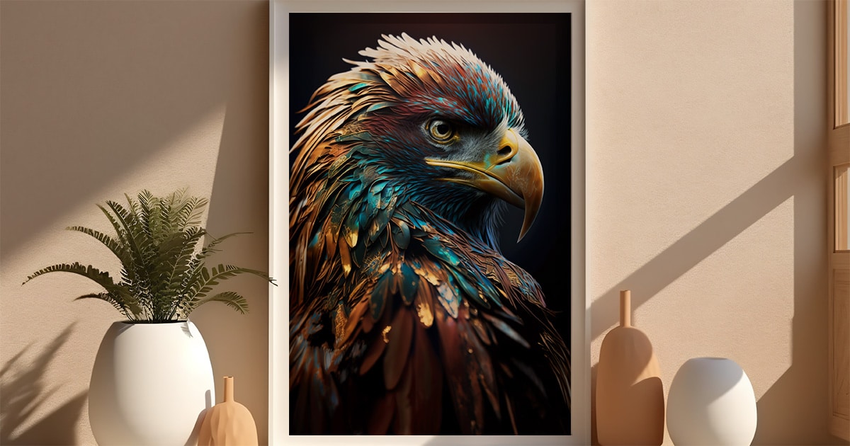 Vibrant Eagle Art Poster - Vikingviews
