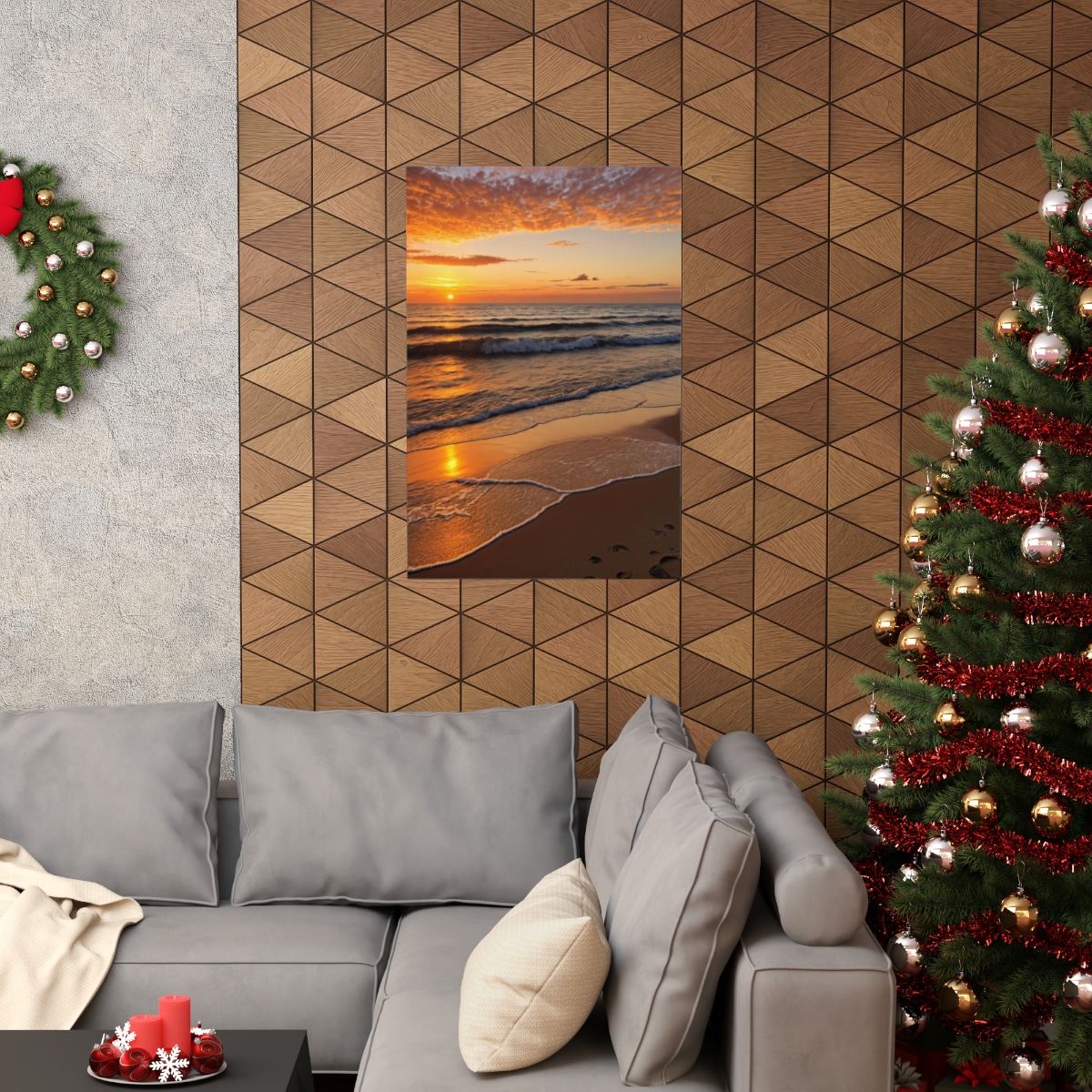 Beach Poster: Sunset Beach Serenity - Vikingviews